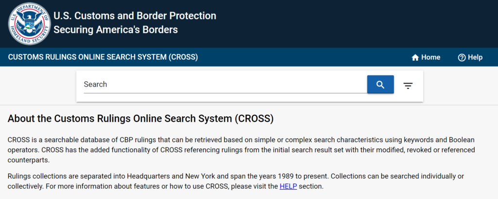 Search HScode from Customs Ruling Database