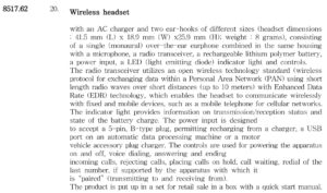 HS code for Wireless headsets
